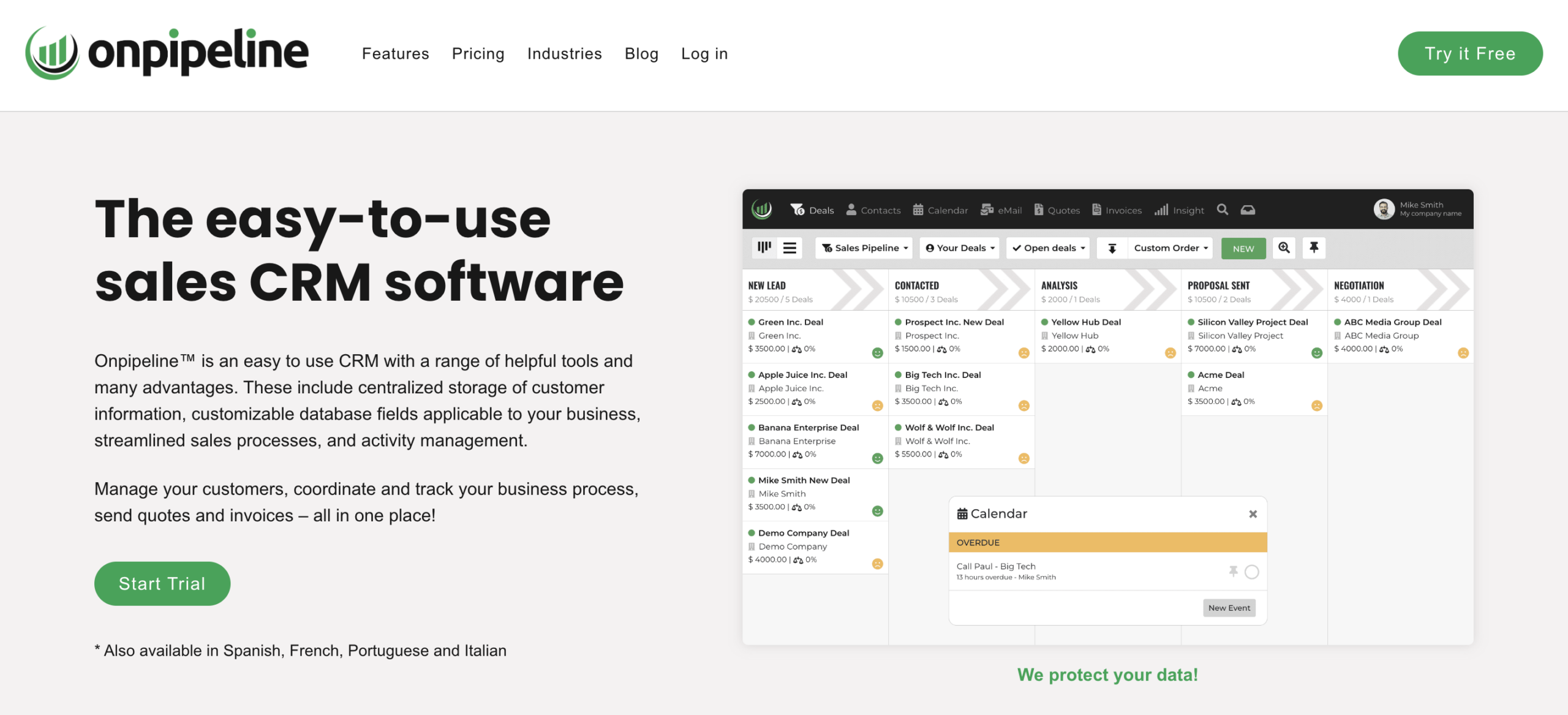 Sales CRM Software: Pipeline, Quotes, Invoices | Onpipeline